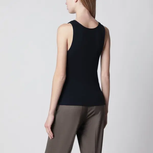 Saint Laurent Cassandre Ribbed Cotton Jersey Tank Top