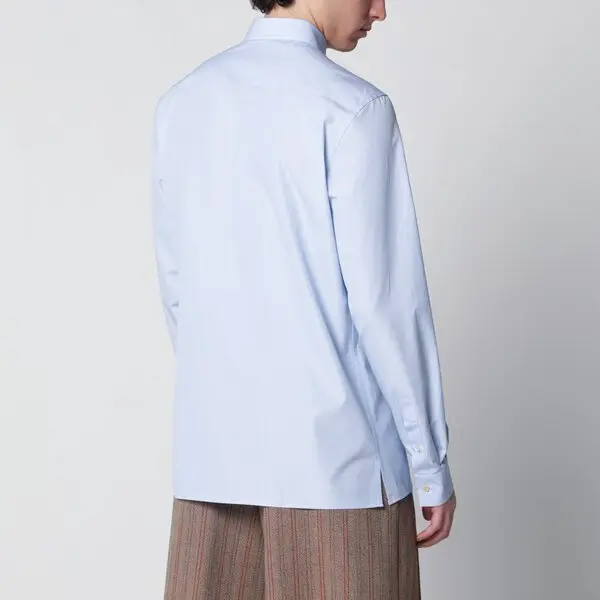 Valentino Garavani Fil-à-fil Cotton Shirt With Vlogo Embroidery