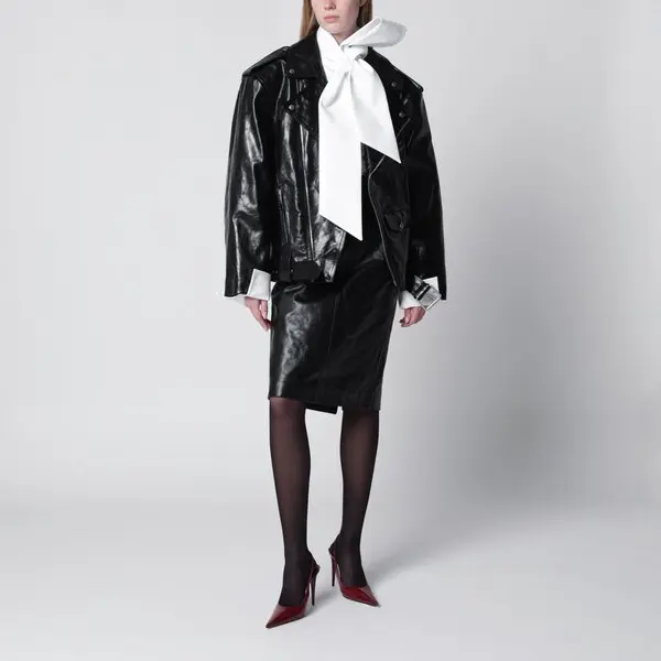 Saint Laurent Pebbled Leather Biker Jacket