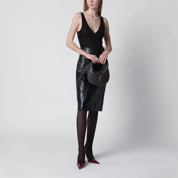 Saint Laurent Cassandre Ribbed Silk Jersey Tank Top