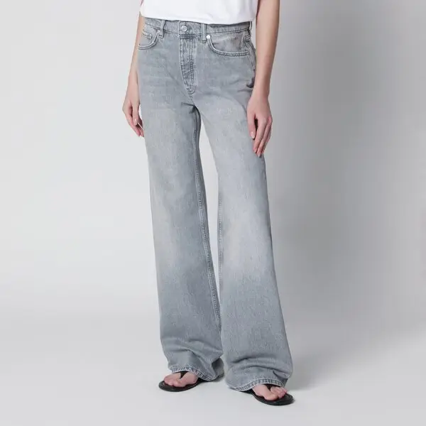 ANINE BING Hugh High-rise Jeans In Light Denim - Grey