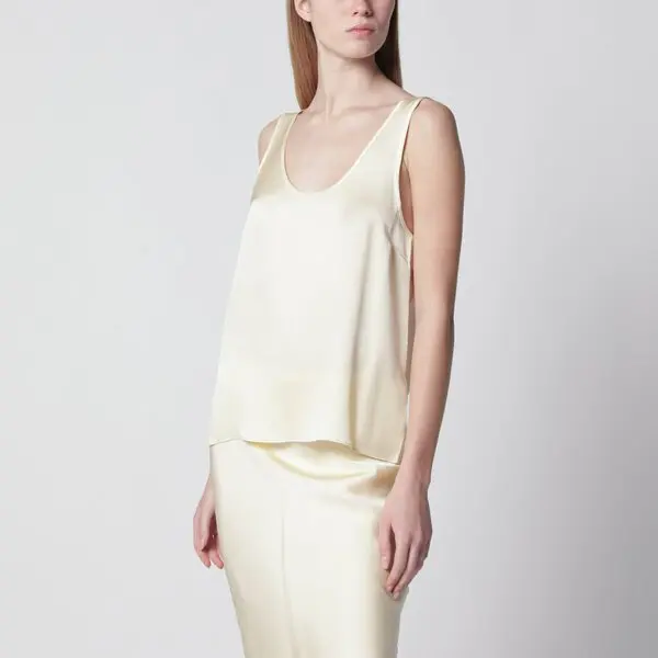 ANINE BING Lea Silk Top - Yellow