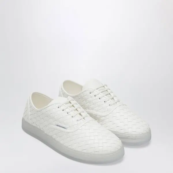 Bottega Veneta Serena Woven Nappa Leather Sneakers - White