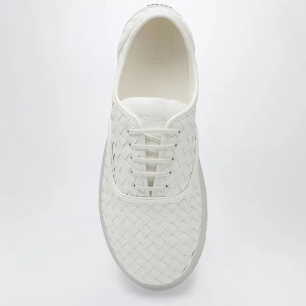 Bottega Veneta Serena Woven Nappa Leather Sneakers - White