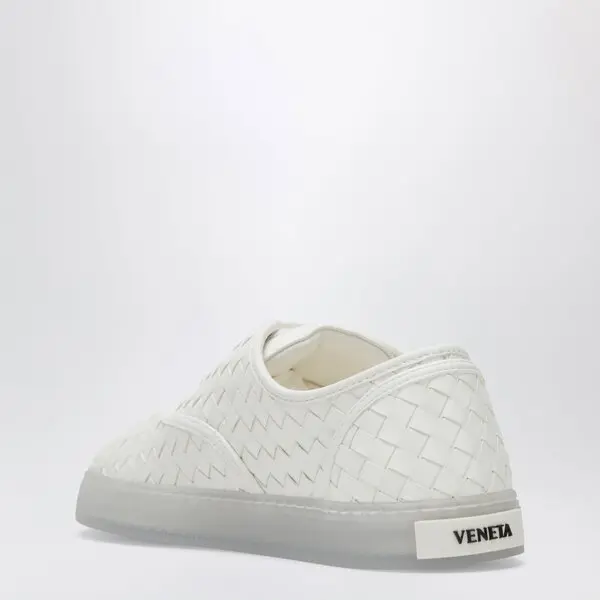 Bottega Veneta Serena Woven Nappa Leather Sneakers - White