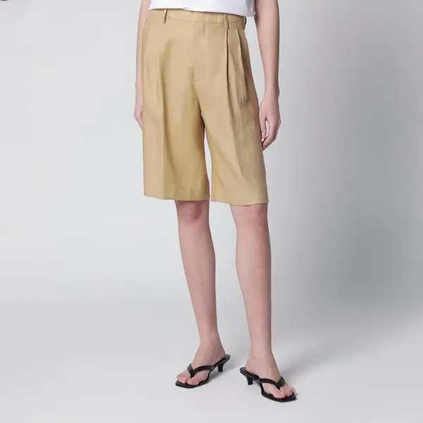 Tagliatore Effie Linen Tailored Bermuda Shorts - Beige