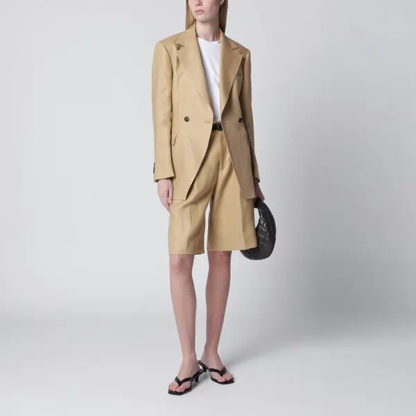 Tagliatore Effie Linen Tailored Bermuda Shorts - Beige