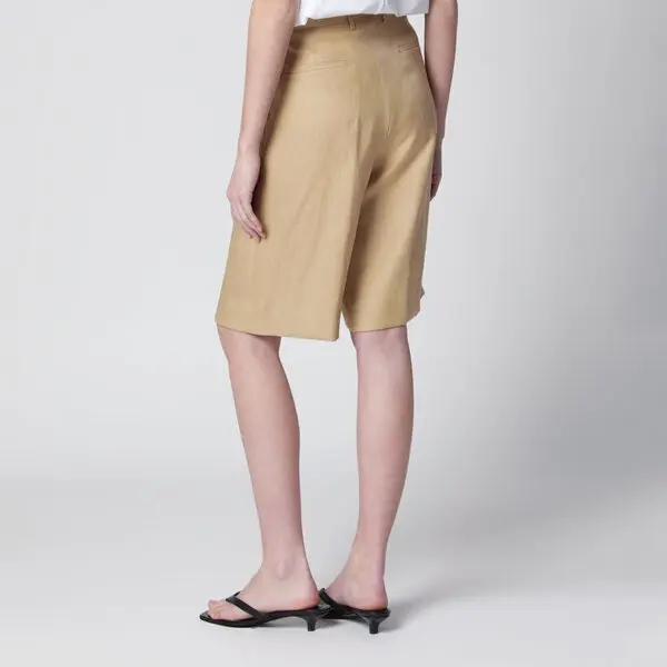 Tagliatore Effie Linen Tailored Bermuda Shorts - Beige