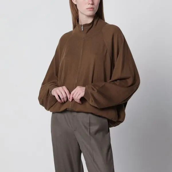 THE FRANKIE SHOP Baxe Wool Blend Knit Sports Jacket - Brown
