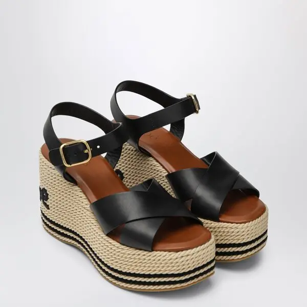 Chloé Sand Wedge Sandals - Black