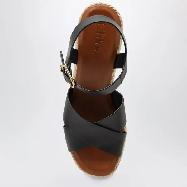Chloé Sand Wedge Sandals - Black