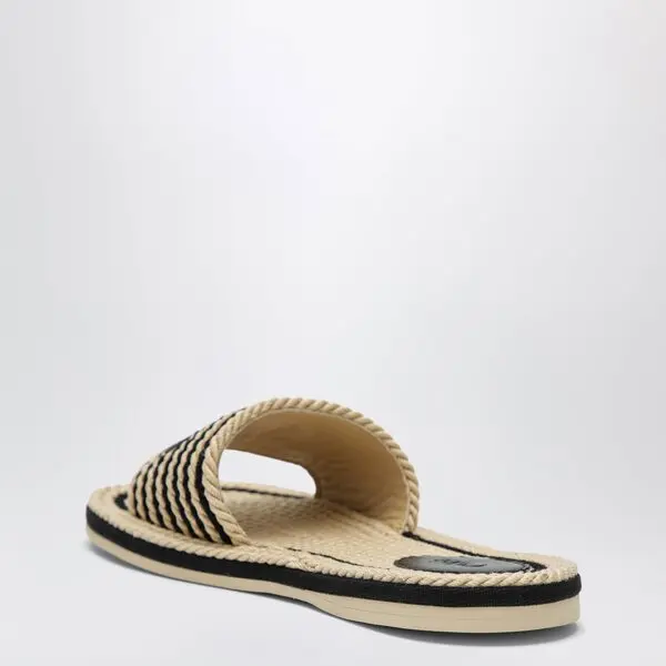 Chloé Sand Sabot Mules In Recycled Rope - Black