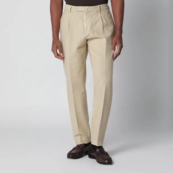 SANTANIELLO Cru Trousers In Cotton And Linen - White