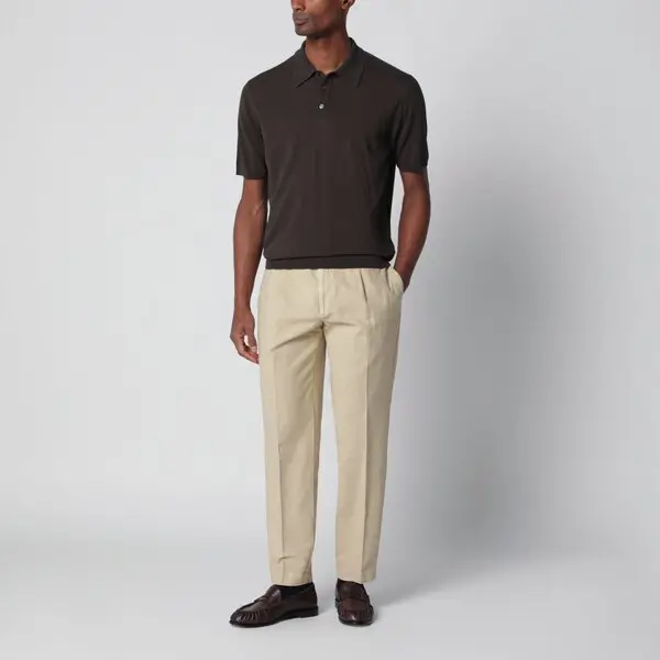 SANTANIELLO Cru Cotton And Linen Trousers - White