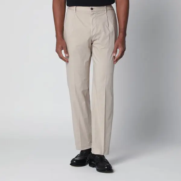 SANTANIELLO Cotton Blend Trousers - Beige