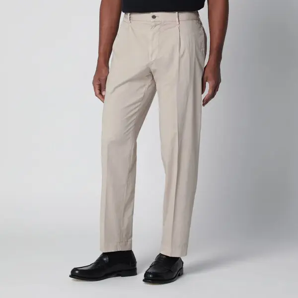 SANTANIELLO Cotton Blend Trousers - Beige