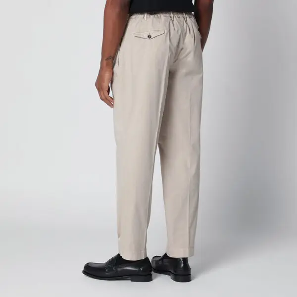 SANTANIELLO Cotton Blend Trousers - Beige
