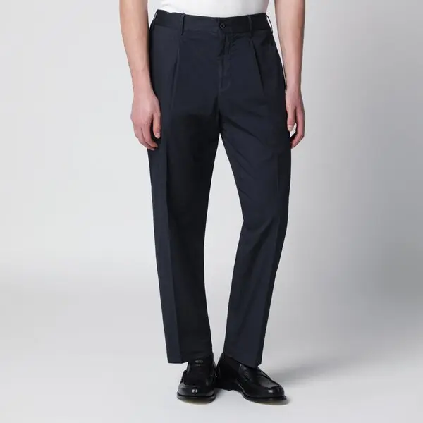SANTANIELLO Trousers In Cotton Blend - Blue