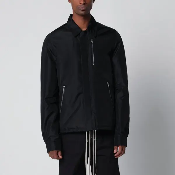 Rick Owens Padded Jacket With Hidden Front Zip In Nylon - Black