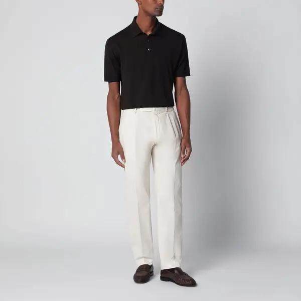 SANTANIELLO Cotton-blend Trousers - White