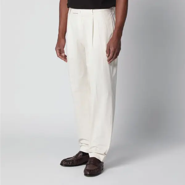 SANTANIELLO Cotton-blend Trousers - White
