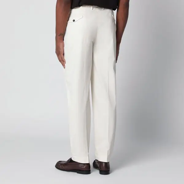 SANTANIELLO Cotton-blend Trousers - White