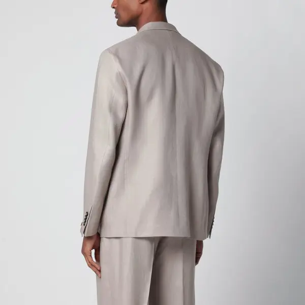 Tagliatore Single-breasted Blazer In Linen - Beige