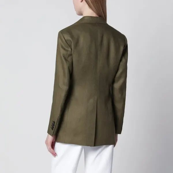 Tagliatore Linen Single-breasted Blazer - Green