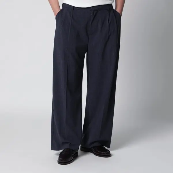 THESTROY Viscose Blend Trousers - Blue