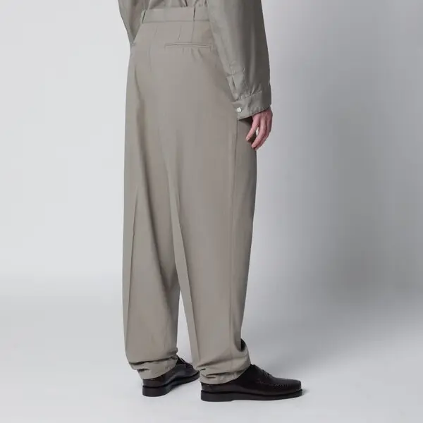 Brunello Cucinelli Twill Cotton Trousers With Pleats - Green