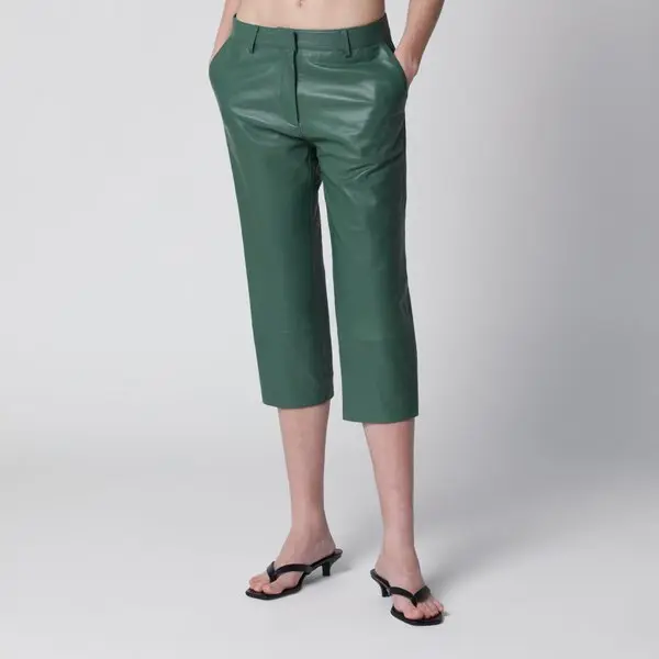 THE FRANKIE SHOP Olivet Wide-leg Faux Leather Trousers - Green