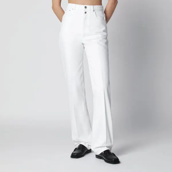 LEMAIRE High-waisted Straight-leg Jeans With Belt - White