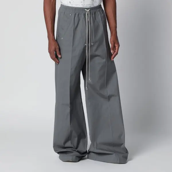 Rick Owens Wide Leg Cotton Trousers - Grey