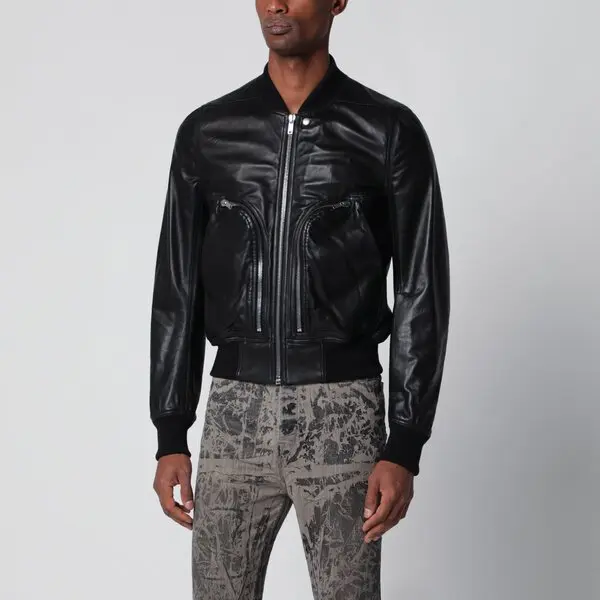 Rick Owens Bauhaus Flight Leather Jacket - Black