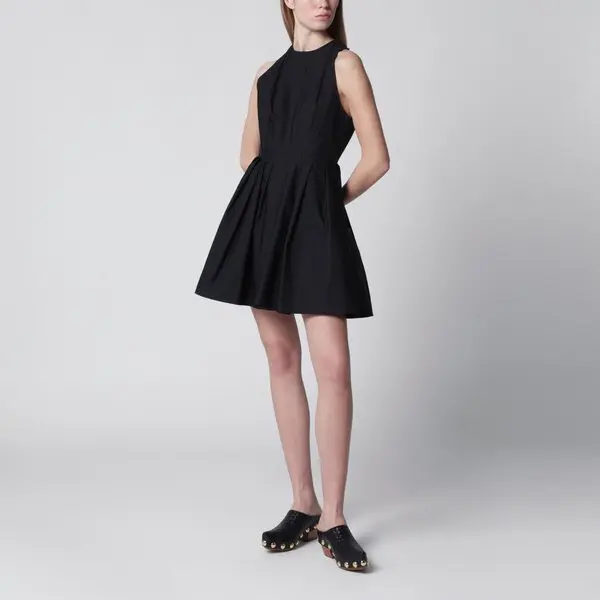 Sportmax Sleeveless Short Cotton Fit & Flare Dress - Black