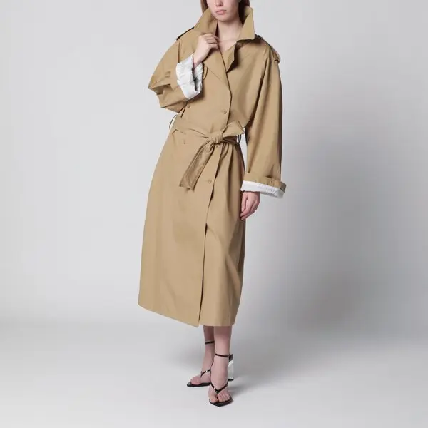 THE FRANKIE SHOP Riva Cotton Trench Coat - Brown
