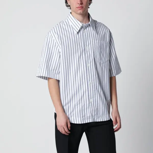 AMI Paris Striped De Coeur Shirt - White