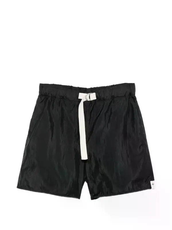 JIL SANDER Belted Crinkled Shorts - Black