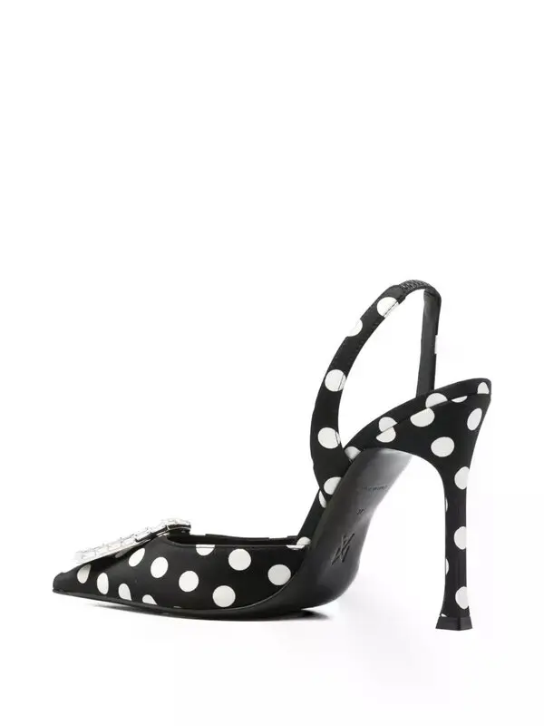 Amina Muaddi Camellia Polka-dot Pumps - Black