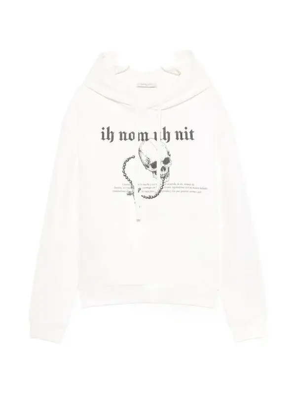 IH NOM UH NIT Skull-print Hoodie - Neutrals