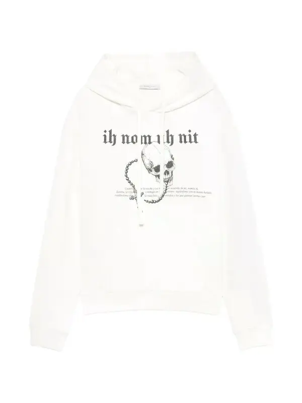 IH NOM UH NIT Skull-print Hoodie - Neutrals