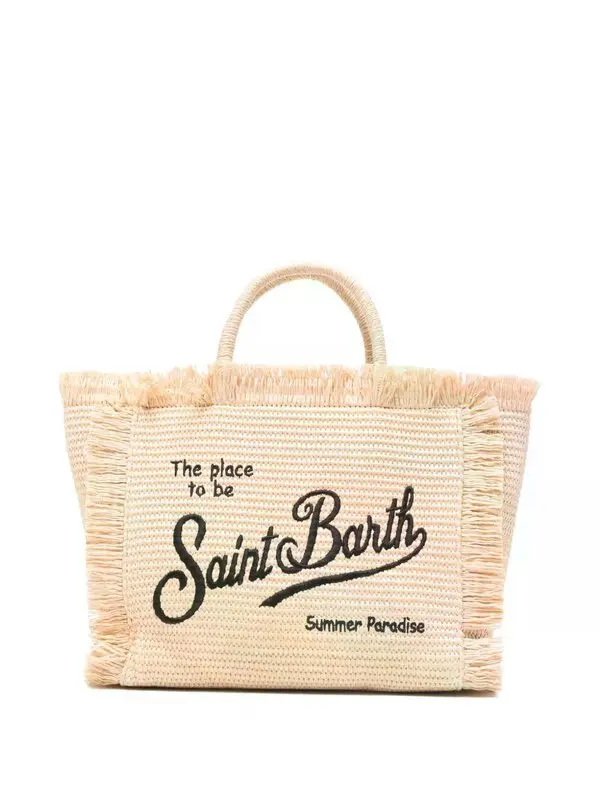 MC2 SAINT BARTH Colette Embroidered Tote Bag - Neutrals
