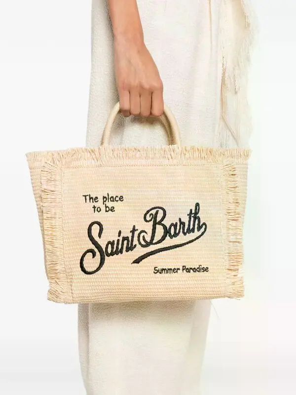 MC2 SAINT BARTH Colette Embroidered Tote Bag - Neutrals