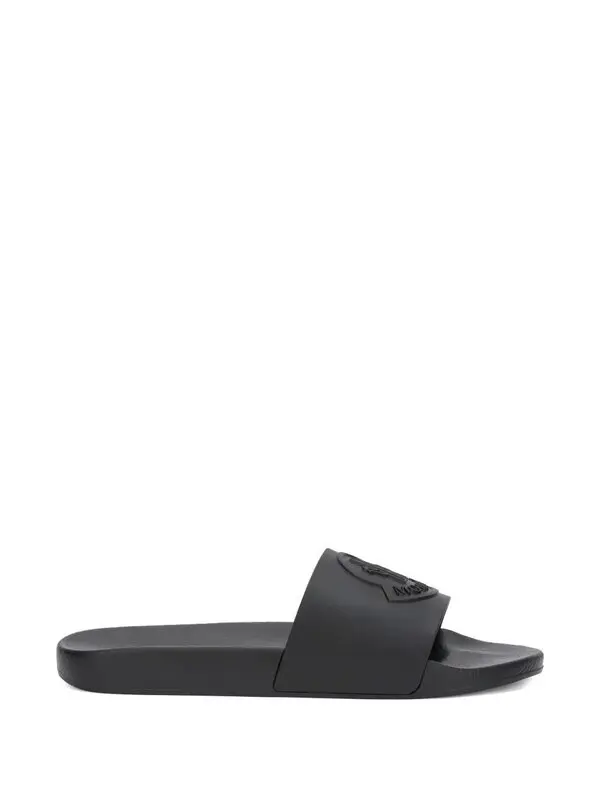 Moncler Basile Logo-embossed Slides - Black