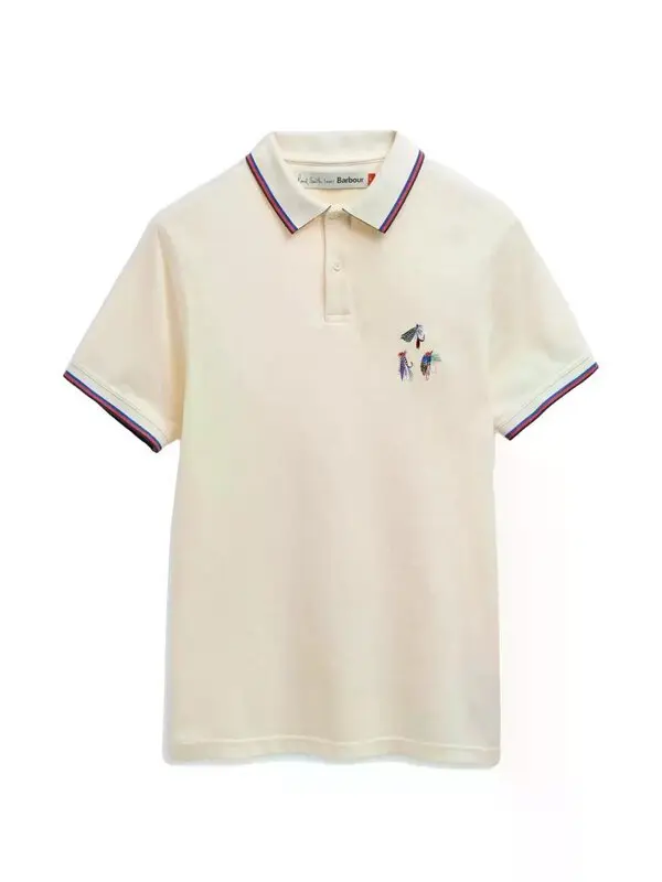 Paul Smith X Barbour Embroidery-detail Striped Polo Shirt - Neutrals