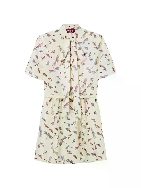 Gucci Printed Mini Dress - White