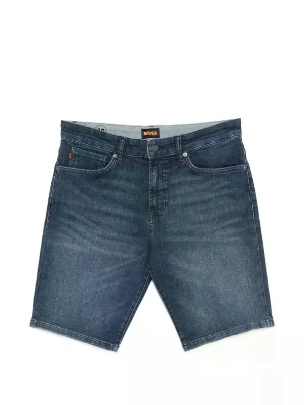 BOSS Faded-wash Five-pocket Shorts - Blue