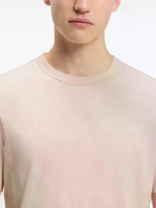 BOSS Cotton Jersey T-shirt With Logo Detail - Pink