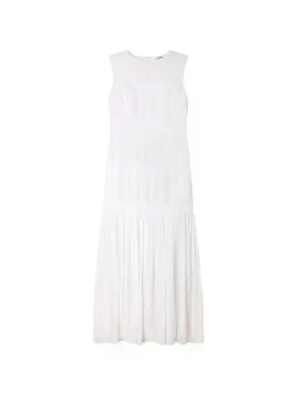 Sandro Lace-band Tiered Maxi Dress - White