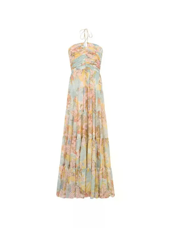 Ralph Lauren Floral-print Tiered Maxi Dress - Blue